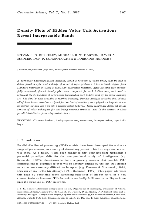 (PDF) Density Plots of Hidden Value Unit Activations Reveal ...