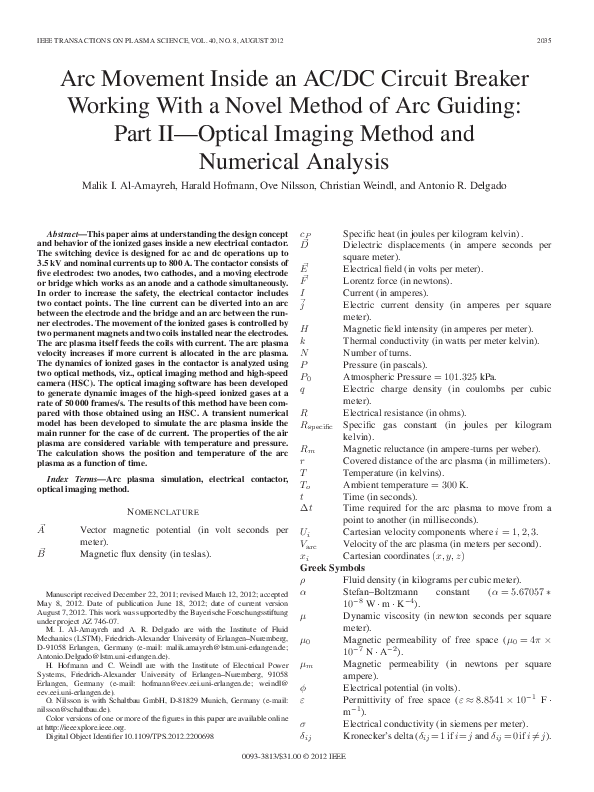 (PDF) Arc Movement Inside an AC/DC Circuit Breaker Working With a Novel Method of Arc Guiding ...