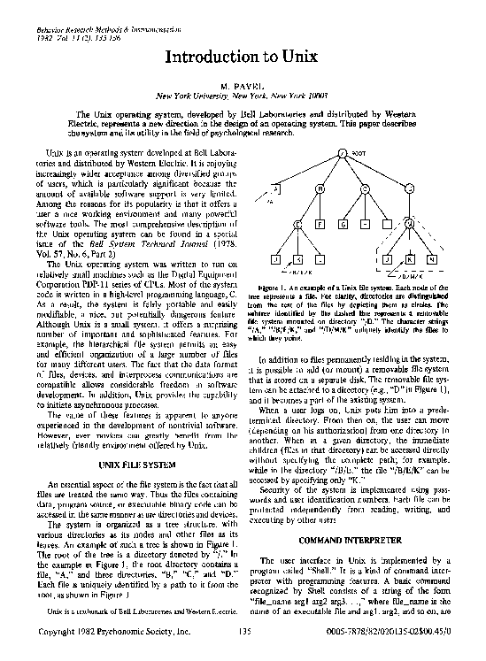 (PDF) Introduction to Unix | Misha Pavel - Academia.edu
