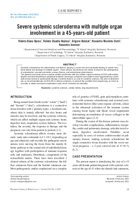(PDF) Severe systemic scleroderma with multiple organ involvement in a ...