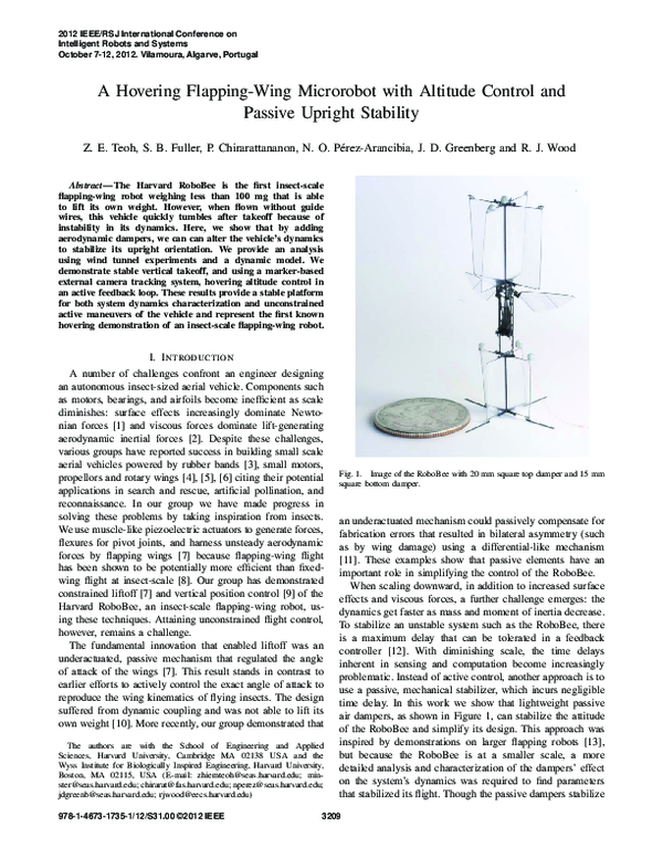(PDF) A hovering flapping-wing microrobot with altitude control and ...