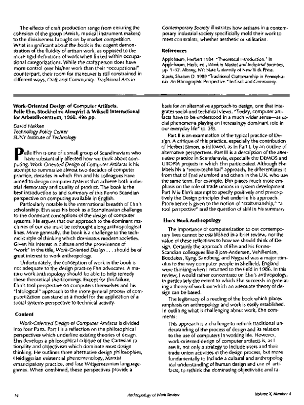 (PDF) Work-oriented design of computer artifacts