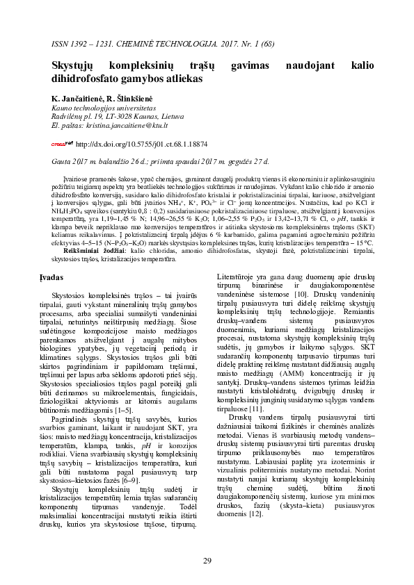 (PDF) Manufacturing of Liquid Compound Fertilizers from Waste Potassium ...