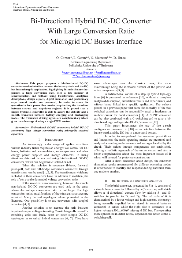 (PDF) Bi-directional hybrid DC-DC converter with large conversion ratio ...