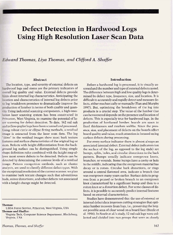 (PDF) Defect detection on hardwood logs using high resolution three dimensional laser scan data ...