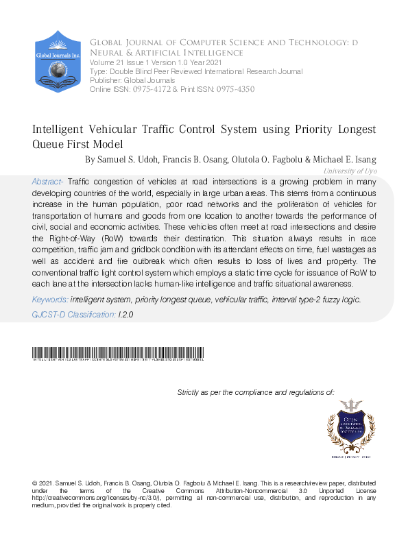 (PDF) Intelligent Vehicular Traffic Control System using Priority Longest Queue First Model ...