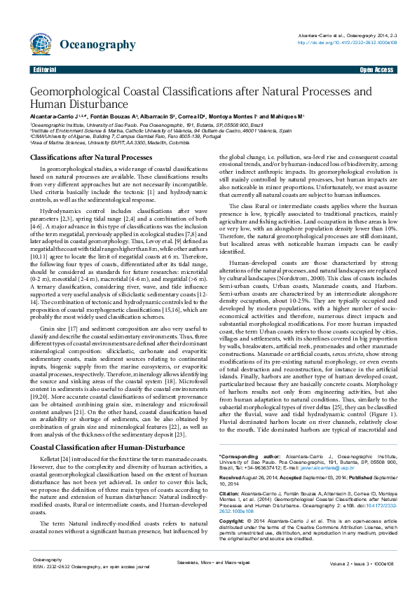 (PDF) Geomorphological Coastal Classifications after Natural Processes ...