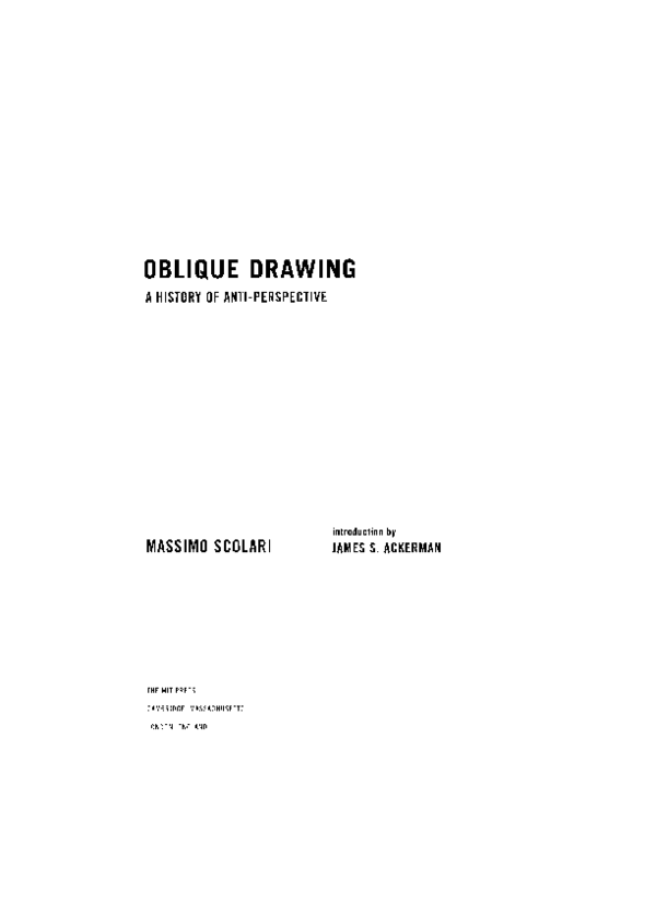 (PDF) Oblique drawing: a history of anti-perspective