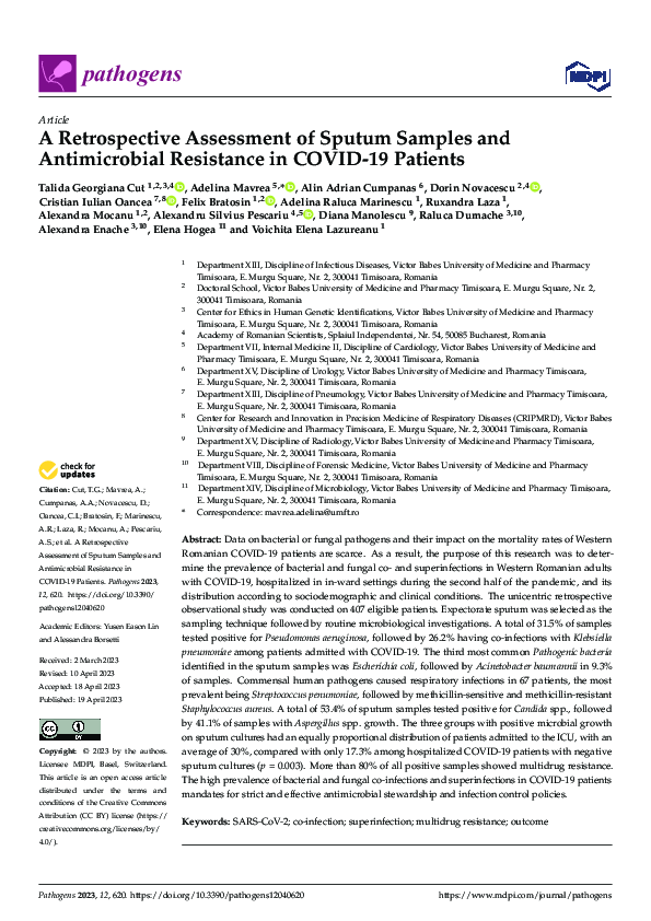 (PDF) A Retrospective Assessment of Sputum Samples and Antimicrobial ...
