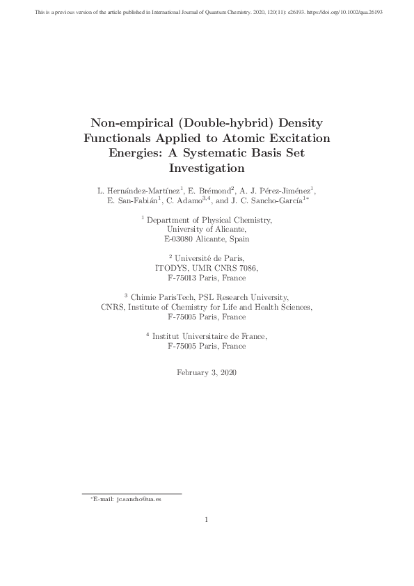 (PDF) Nonempirical (double‐hybrid) density functionals applied to atomic excitation energies: A ...
