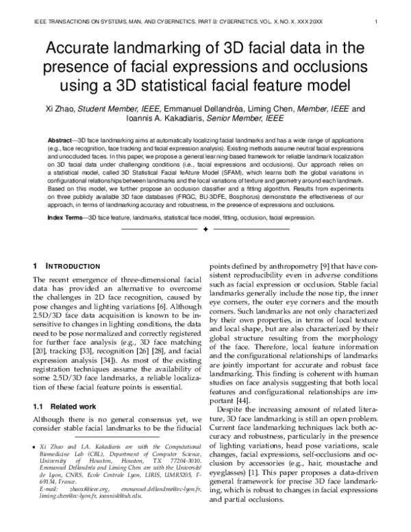 (PDF) Accurate landmarking . . . presence of facial expressions and ...
