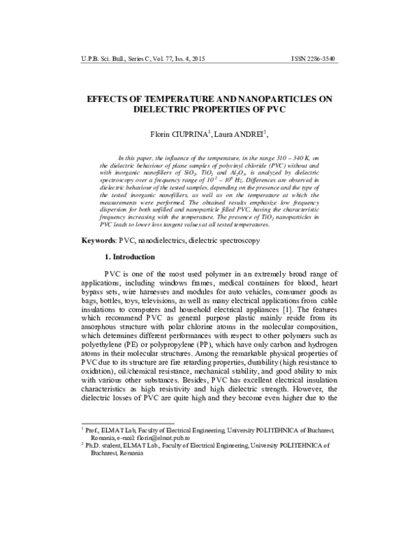 (PDF) Effects of Temperature and Nanoparticles on Dielectric Properties ...