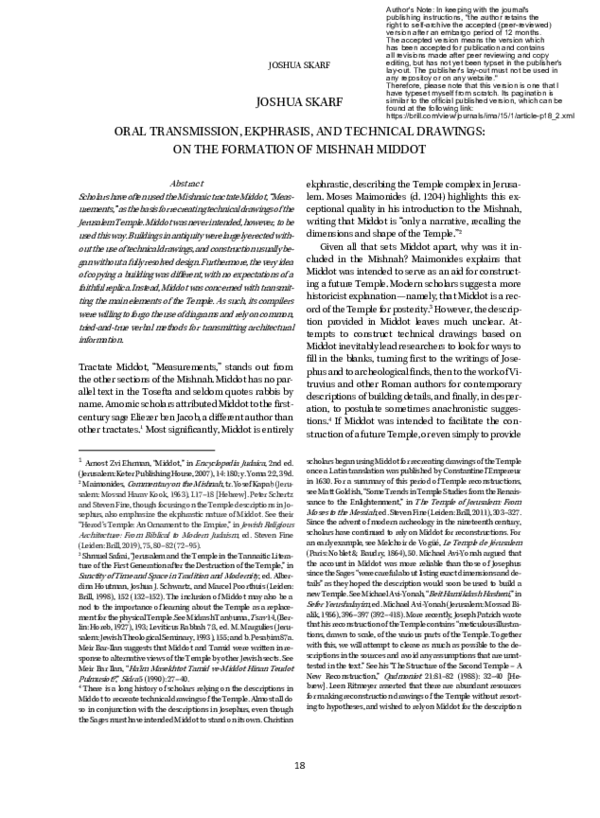 (PDF) Oral Transmission, Ekphrasis, and Technical Drawings: On the ...