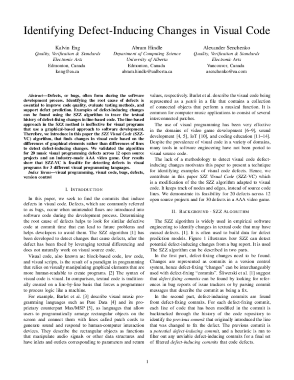 (PDF) Identifying Defect-Inducing Changes in Visual Code