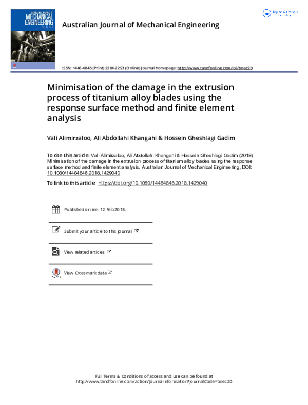 (PDF) Minimisation of the damage in the extrusion process of titanium ...