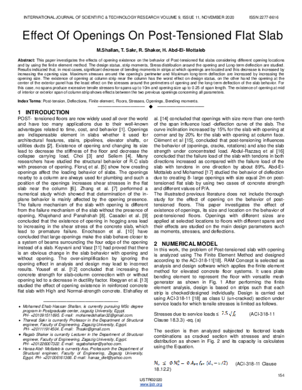 (PDF) Effect Of Openings On Post-Tensioned Flat Slab