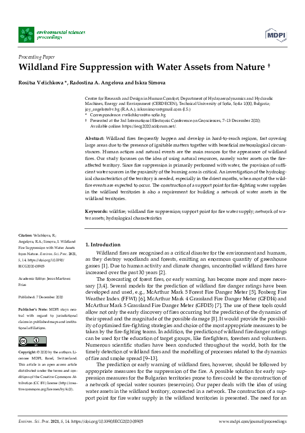 (PDF) Wildland Fire Suppression with Water Assets from Nature