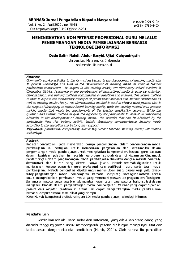 (PDF) Meningkatkan Kompetensi Profesional Guru Melalui Pengembangan Media Pembelajaran Berbasis ...