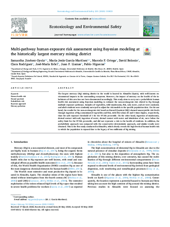 (PDF) Multi-pathway human exposure risk assessment using Bayesian ...