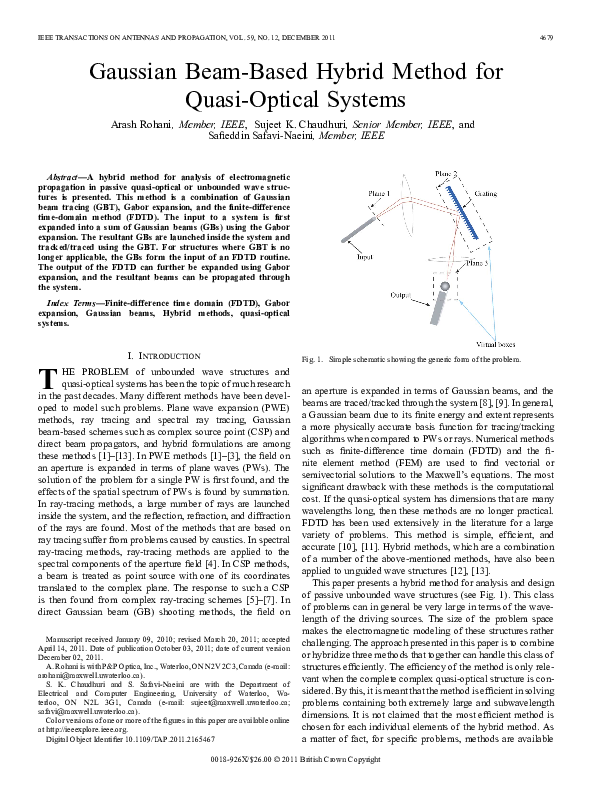 (PDF) Gaussian Beam-Based Hybrid Method for Quasi-Optical Systems