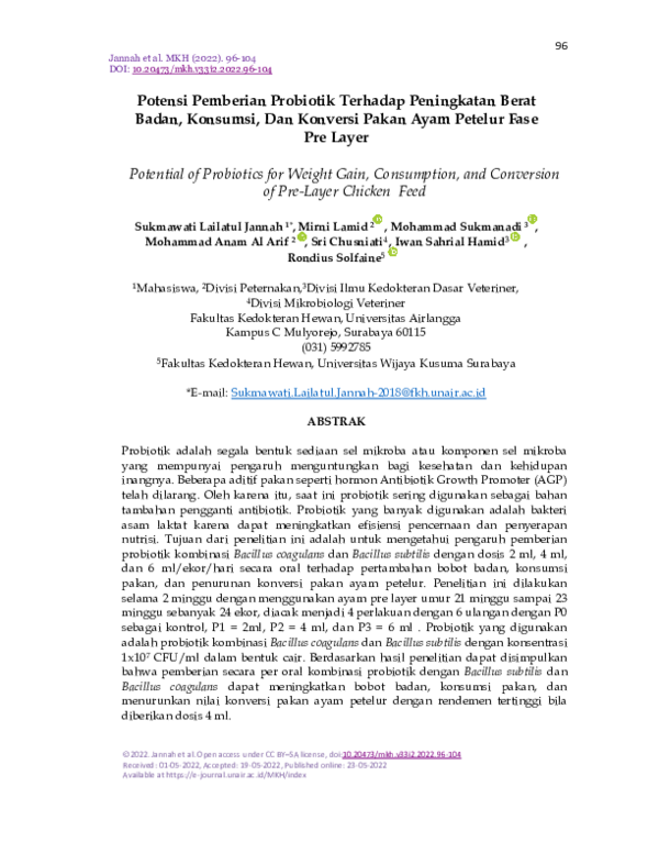 (PDF) Potensi Pemberian Probiotik Terhadap Peningkatan Berat Badan ...