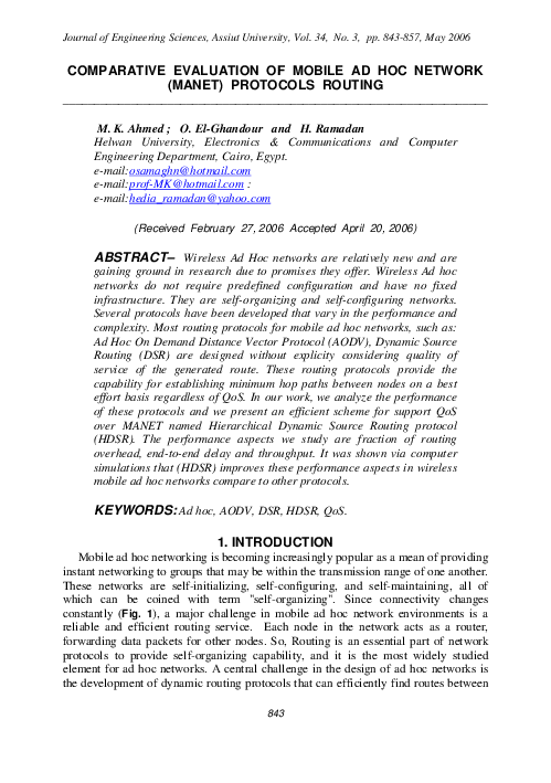 (PDF) Comparative Evaluation of Mobile Ad Hoc Network (Manet) Protocols Routing
