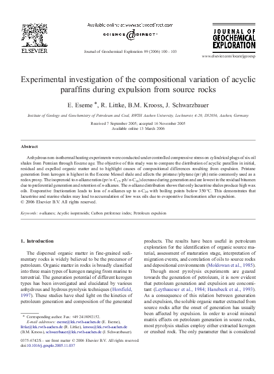 (PDF) Experimental investigation of the compositional variation of ...