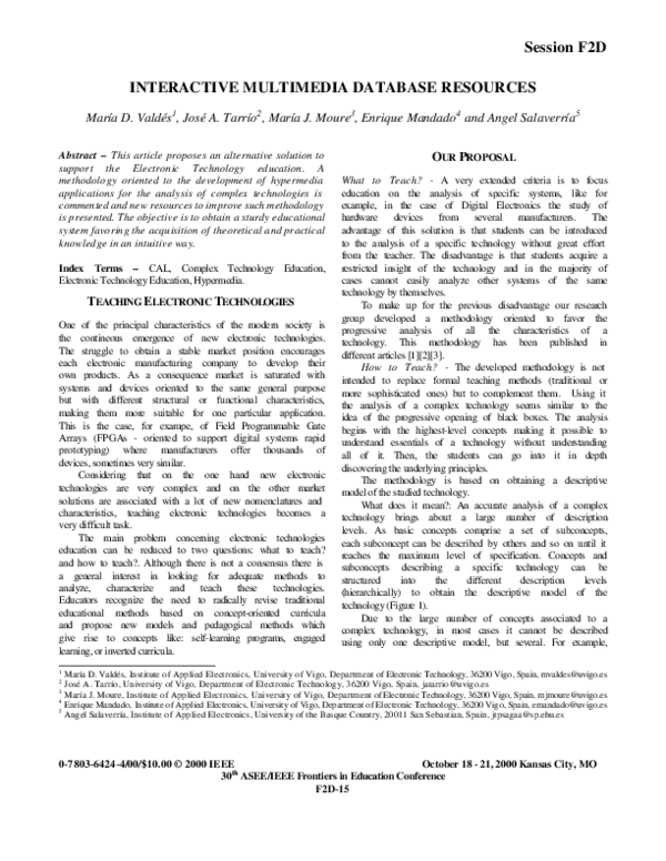 (PDF) Interactive multimedia database resources