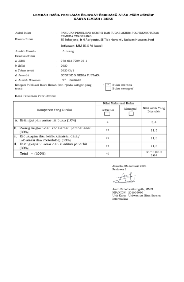 (PDF) Panduan Penulisan Skripsi dan Tugas Akhir: Politeknik Tunas Pemuda Tangerang