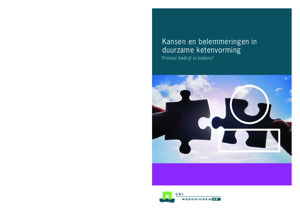 (PDF) Kansen en belemmeringen in duurzame ketenvorming; Primair bedrijf ...