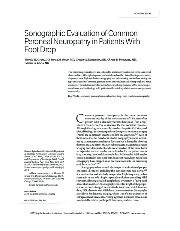 (PDF) Sonographic evaluation of common peroneal neuropathy in patients ...