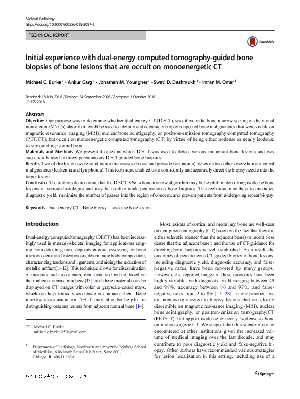 (PDF) Initial experience with dual-energy computed tomography-guided bone biopsies of bone ...