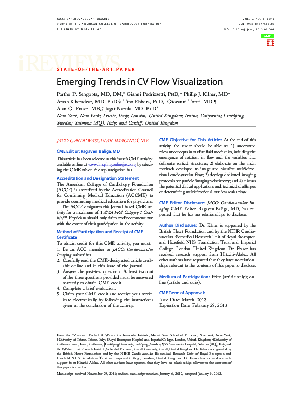 (PDF) Emerging Trends in CV Flow Visualization | Philip Kilner ...