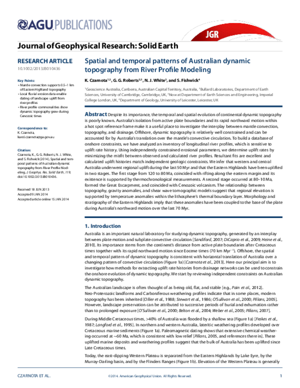 (PDF) Spatial and temporal patterns of Australian dynamic topography ...
