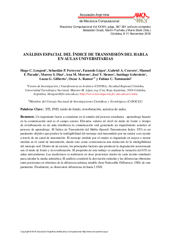 (PDF) Análisis Espacial del Índice de Transmisión del Habla en Aulas ...
