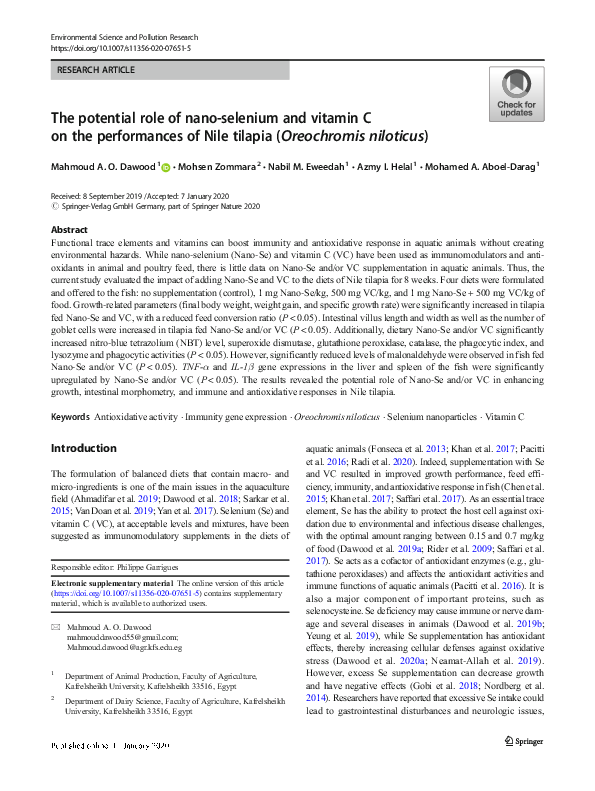 (PDF) The potential role of nano-selenium and vitamin C on the ...