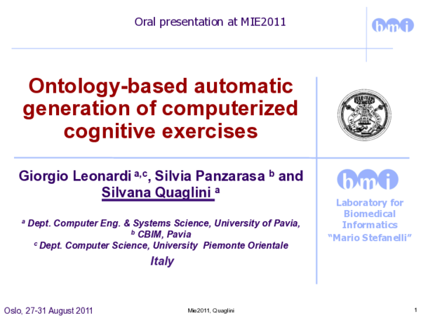 (PDF) Ontology-based automatic generation of computerized cognitive exercises | Giorgio Leonardi ...