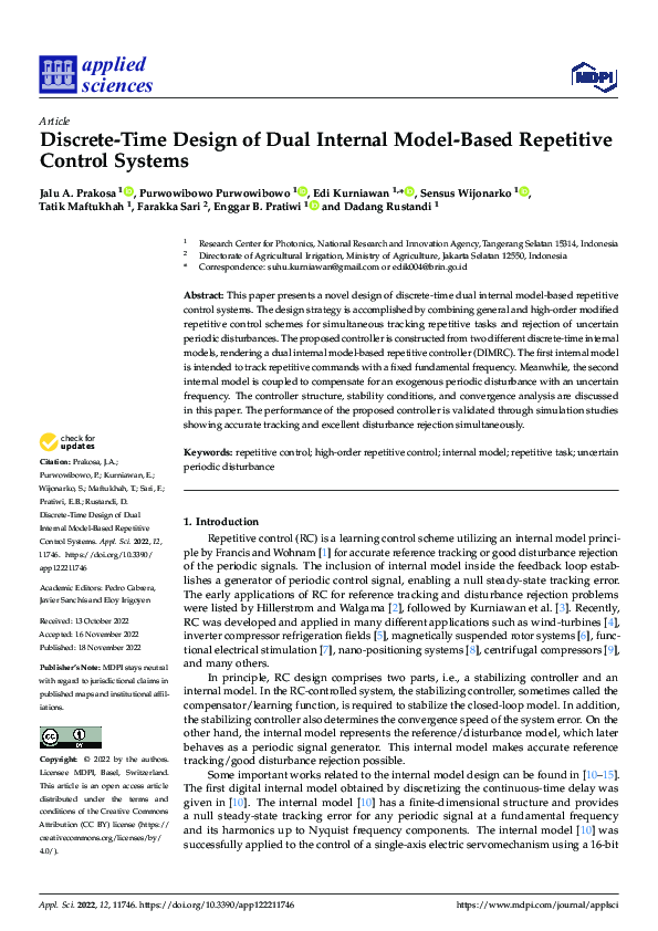 (PDF) Discrete-Time Design of Dual Internal Model-Based Repetitive Control Systems