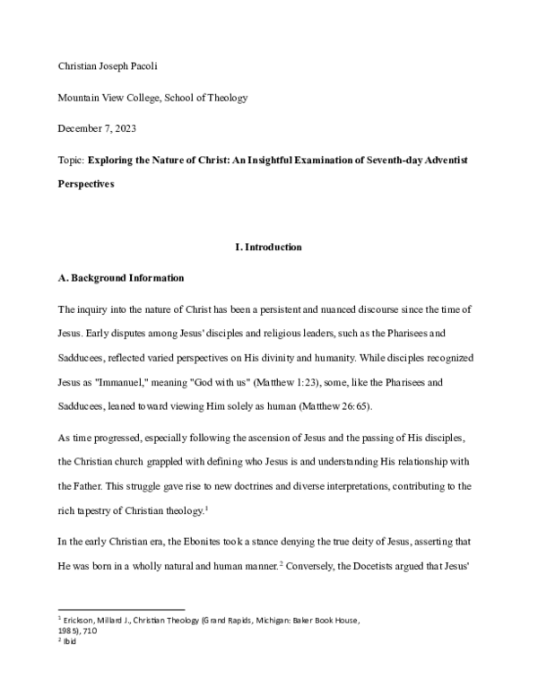 (PDF) Topic: Exploring the Nature of Christ: An Insightful Examination ...