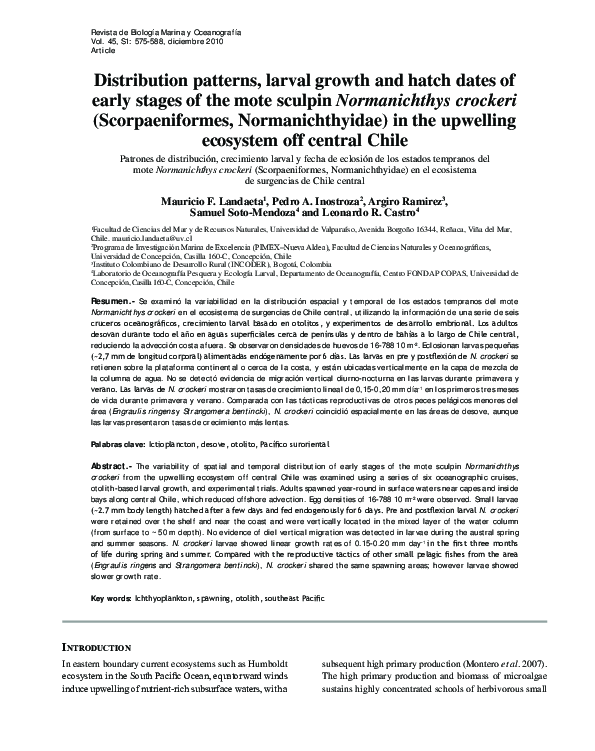 (PDF) Distribution patterns, larval growth and hatch dates of early ...