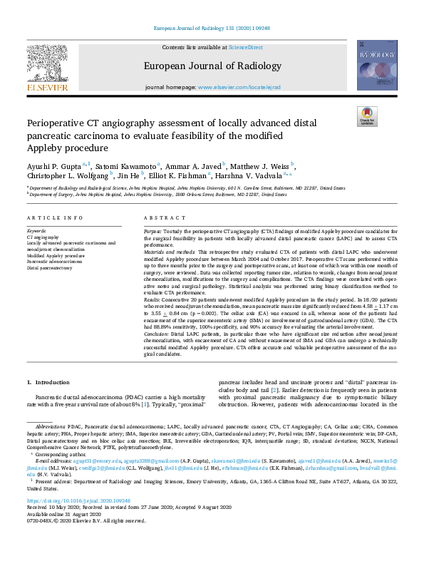 (PDF) Perioperative CT angiography assessment of locally advanced ...