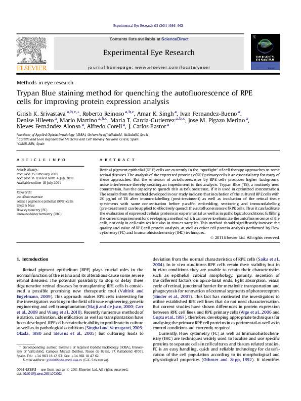 (PDF) Trypan blue staining method for quenching the autofluorescence of ...