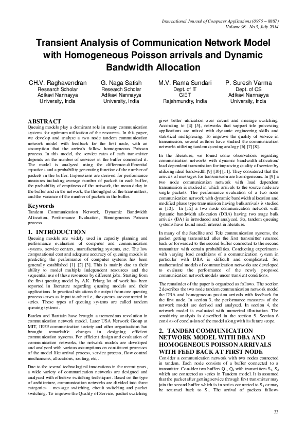 (PDF) Transient Analysis of Communication Network Model with ...