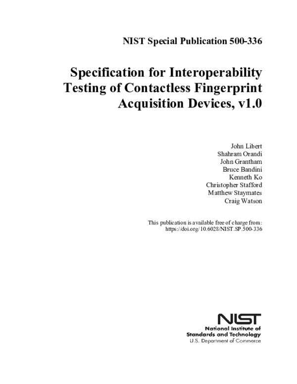 Pdf Specification For Interoperability Testing Of Contactless