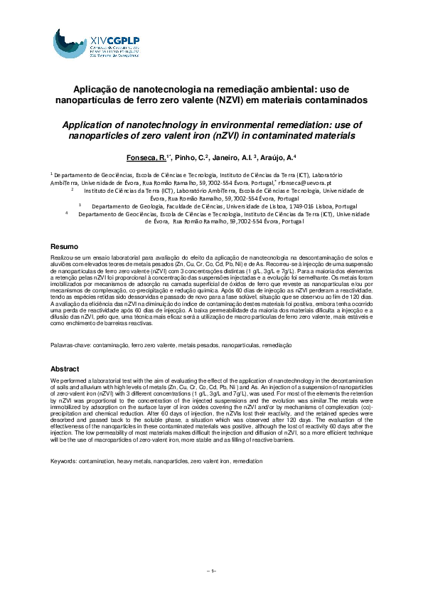 (PDF) Aplicação de nanotecnologia na remediação ambiental: Uso de ...