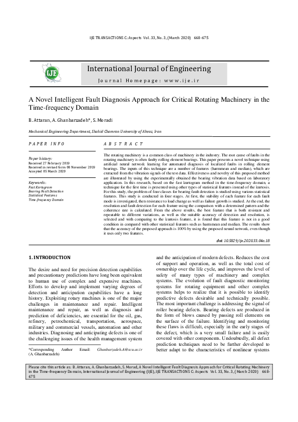 (PDF) A Novel Intelligent Fault Diagnosis Approach for Critical ...