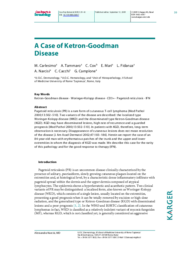 (PDF) A Case of Ketron-Goodman Disease