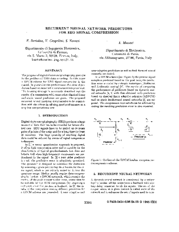 (PDF) Recurrent neural network predictors for EEG signal compression