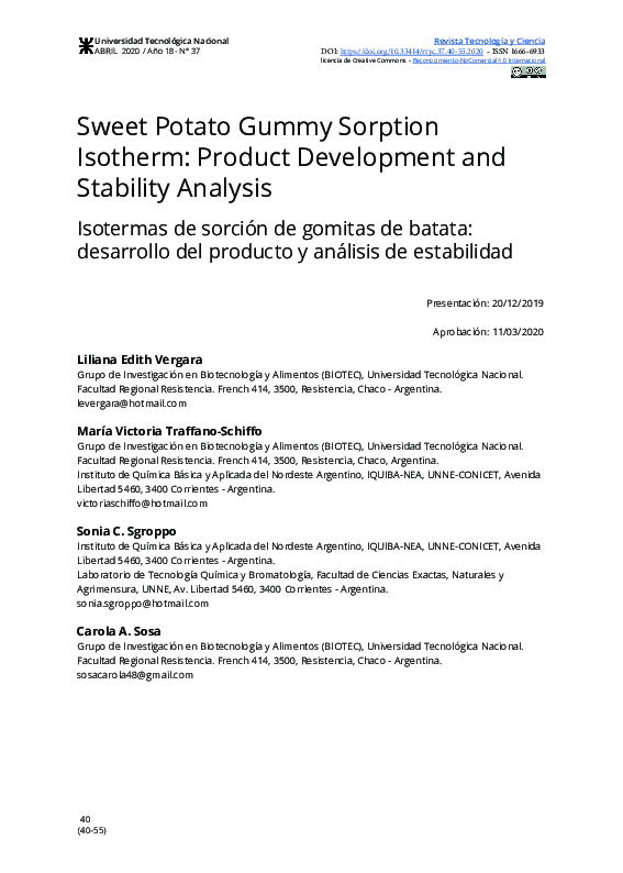 (PDF) Sweet Potato Gummy Sorption Isotherm: Product Development and ...