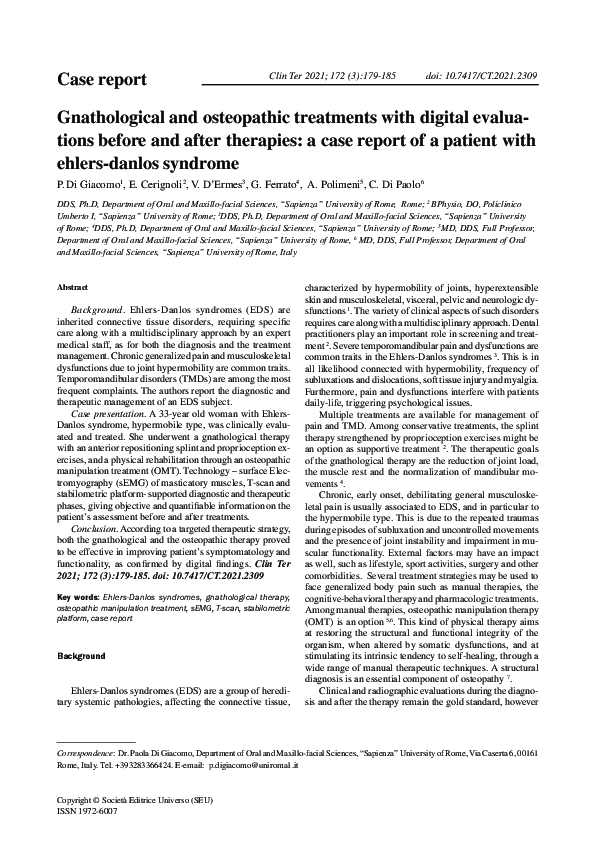 (PDF) Gnathological and osteopathic treatments with digital evalua ...